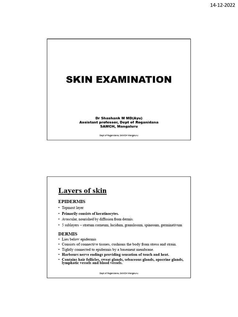 Skin exam | PDF | Skin | Epidermis