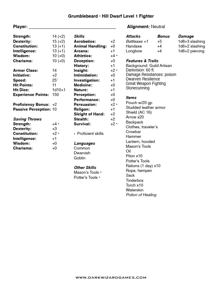 Eight 5e Pre-Generated Characters Shadow Necromancer 05 30 22 | PDF