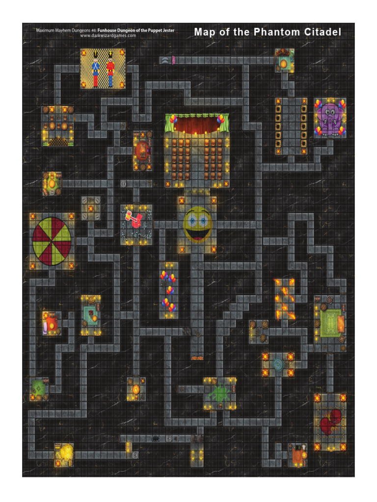 Funhouse Dungeon Jester 5e COLOR MAP VTT | PDF