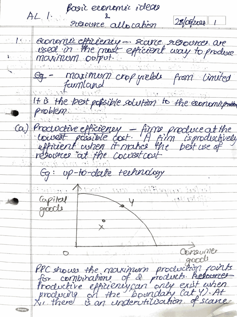 AL Econ - Chapter 1 - Basic Economic Ideas | PDF