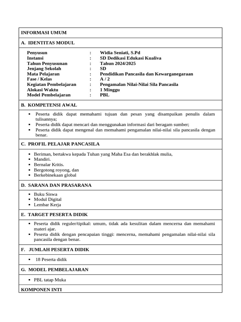 Modul Ajar Pancasila Minggu 5 | PDF