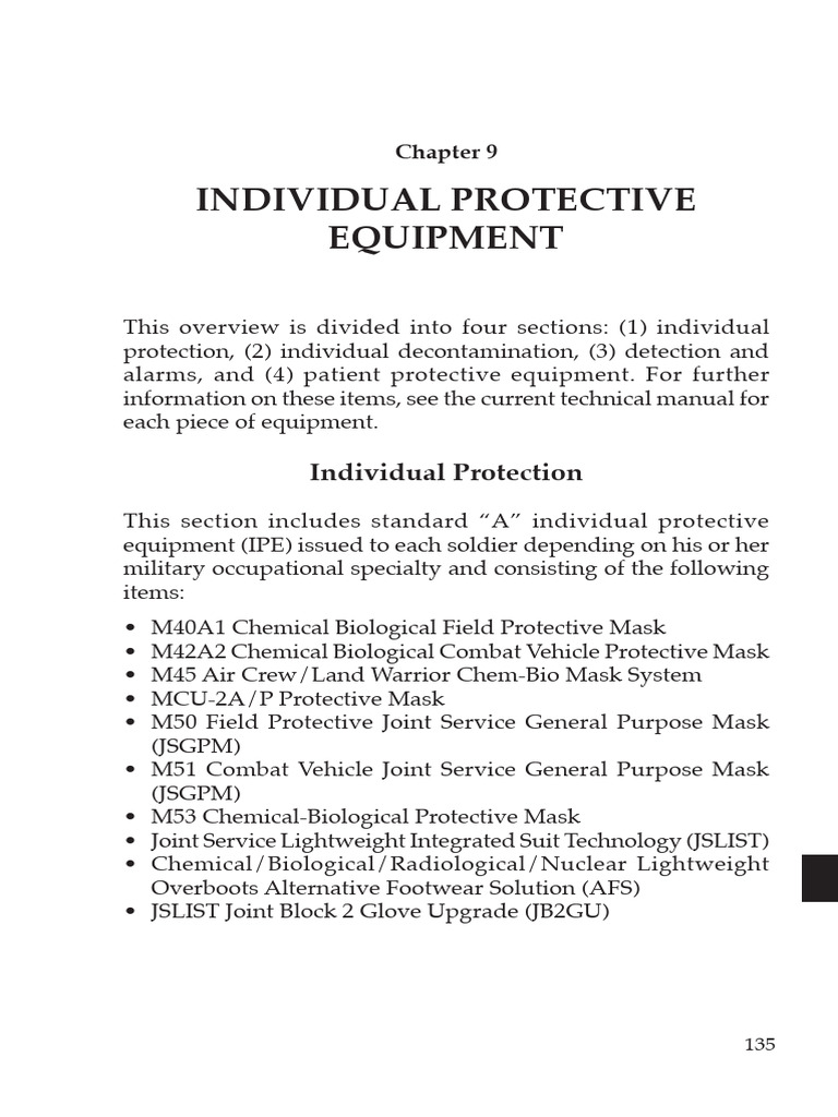 Individual Protective Equipment | PDF | Personal Protective Equipment | Nerve Agent