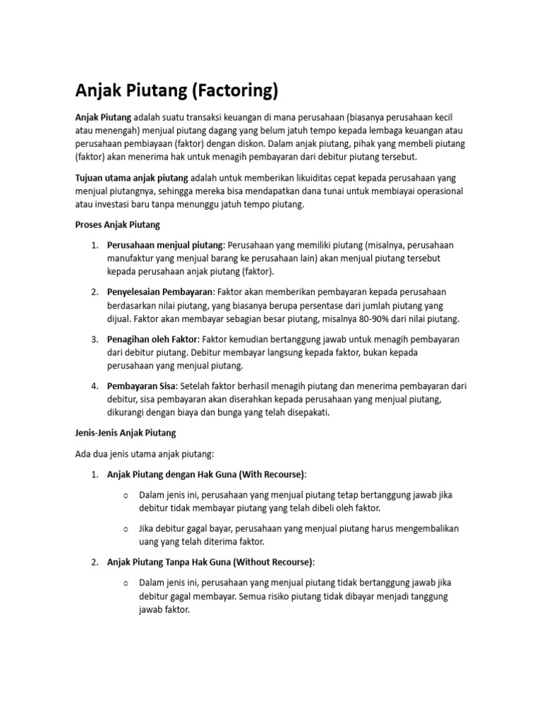 Anjak Piutang | PDF