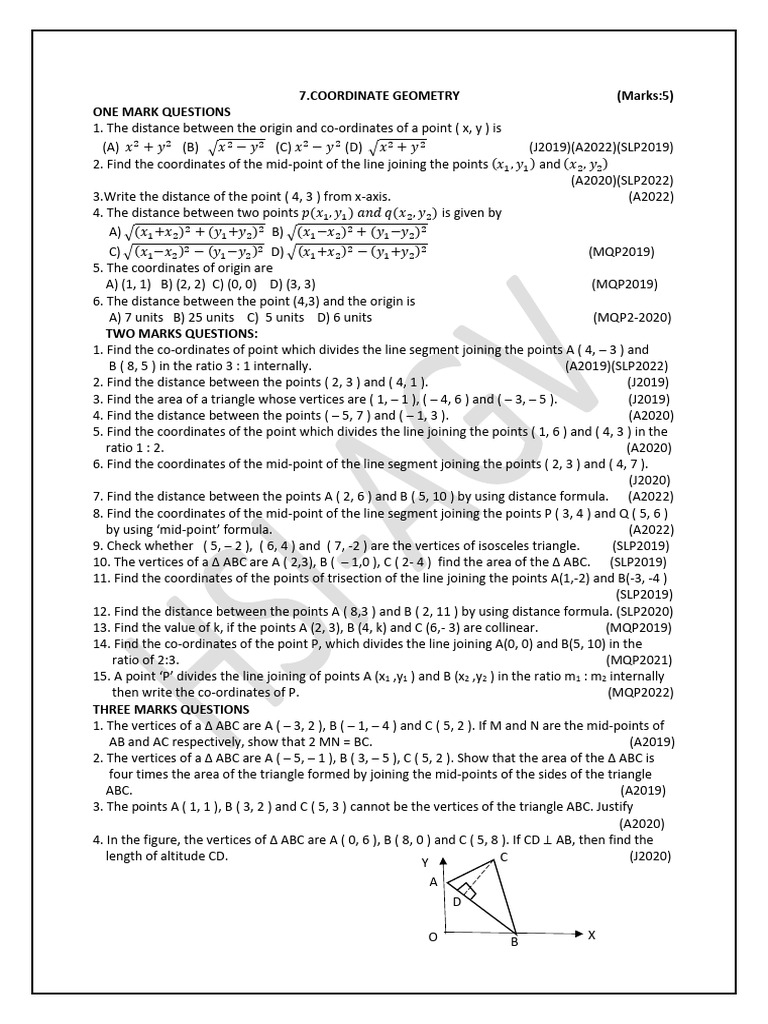 7 Co-Ordinate geom | PDF | Triangle | Area