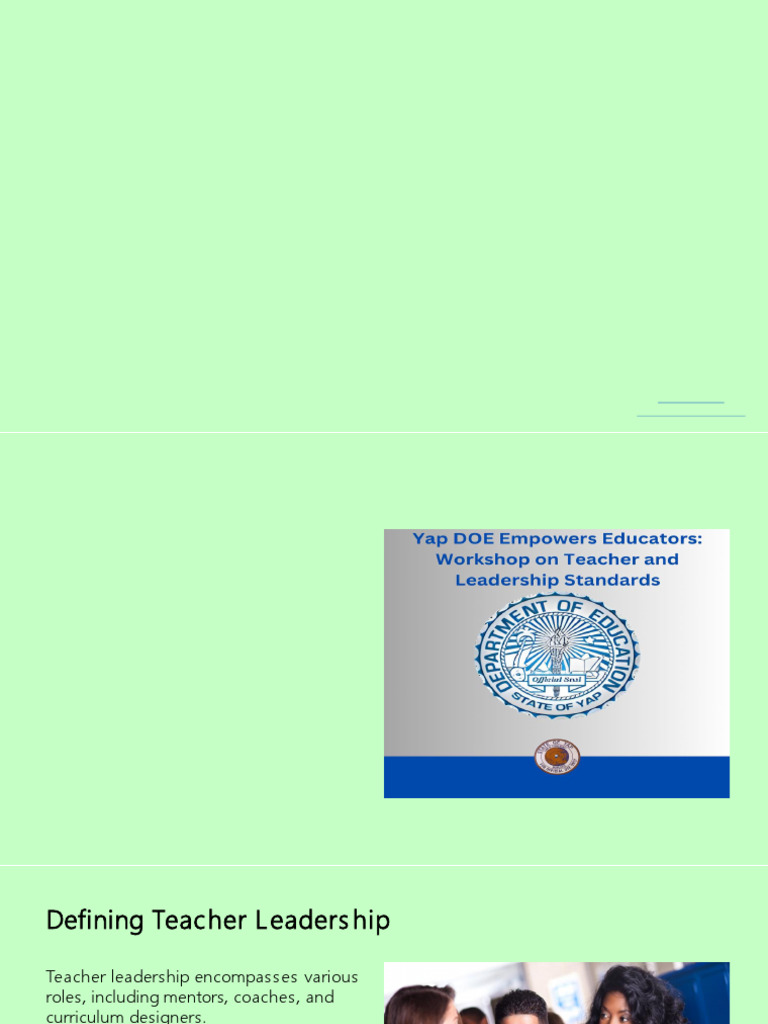 Role of Teacher As Leadership Style | PDF | Teachers | Leadership