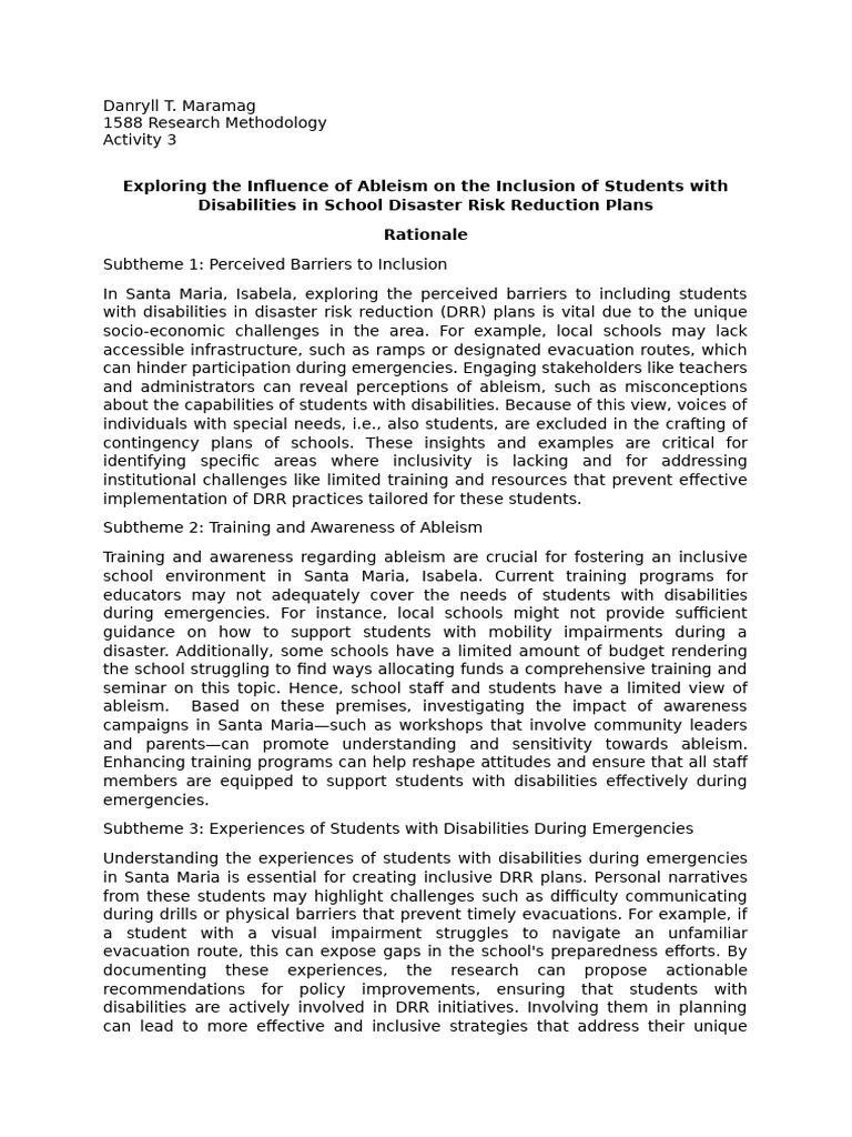 1588 D, Maramag Activity 3 | PDF | Disability | Disaster Risk Reduction