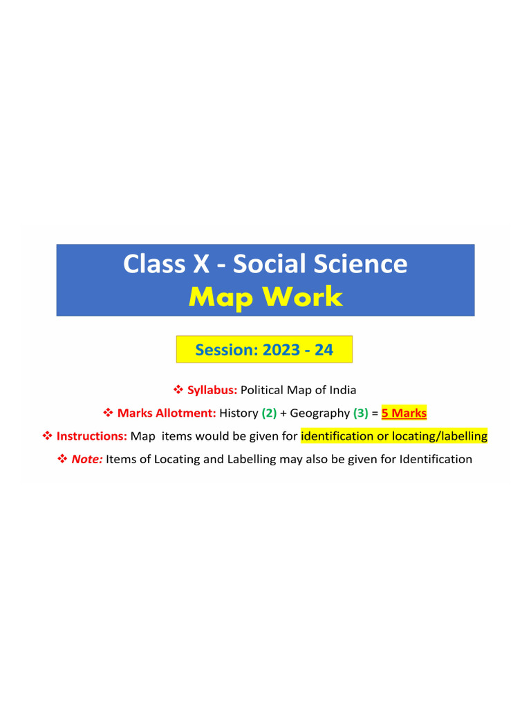 Class 10th Map Work All Chapters (Social Science) | PDF