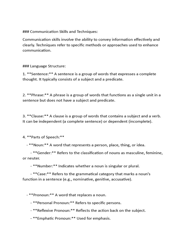 Communication Skills and Techniques | PDF | Pronoun | Grammatical Gender