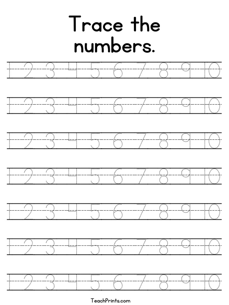 Numbers 1 10 Practice Tracing Worksheet | PDF