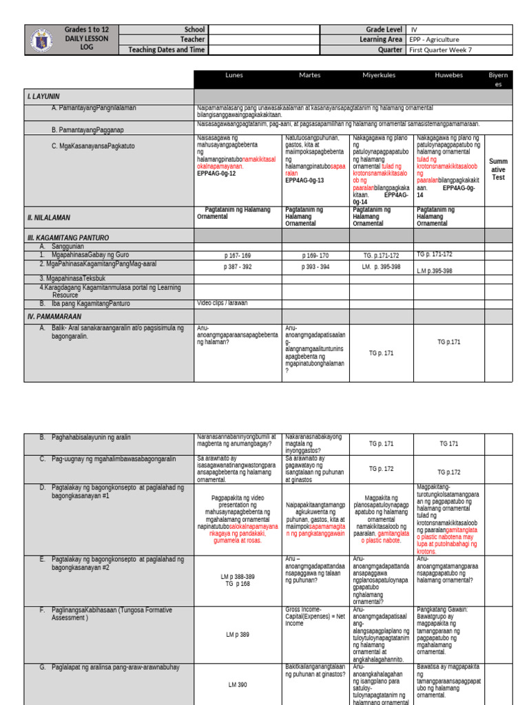 Week 7-Output in Epp Grade 4 | PDF