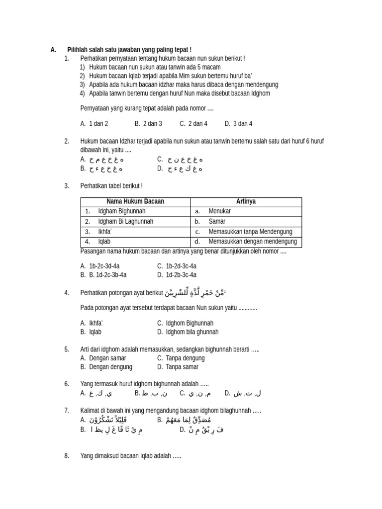 Bahan Soal Kls 8 | PDF