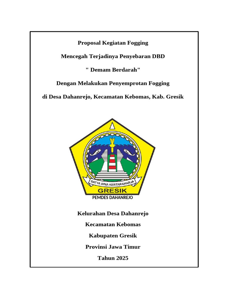 Proposal Kegiatan Fogging Mencegah Terjadinya Penyebaran DBD | PDF