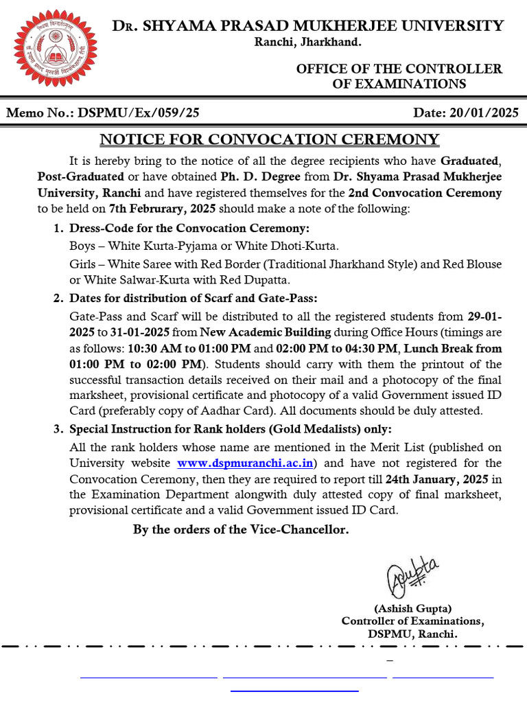 20.01.2025 - 2nd Convocation Notice | PDF