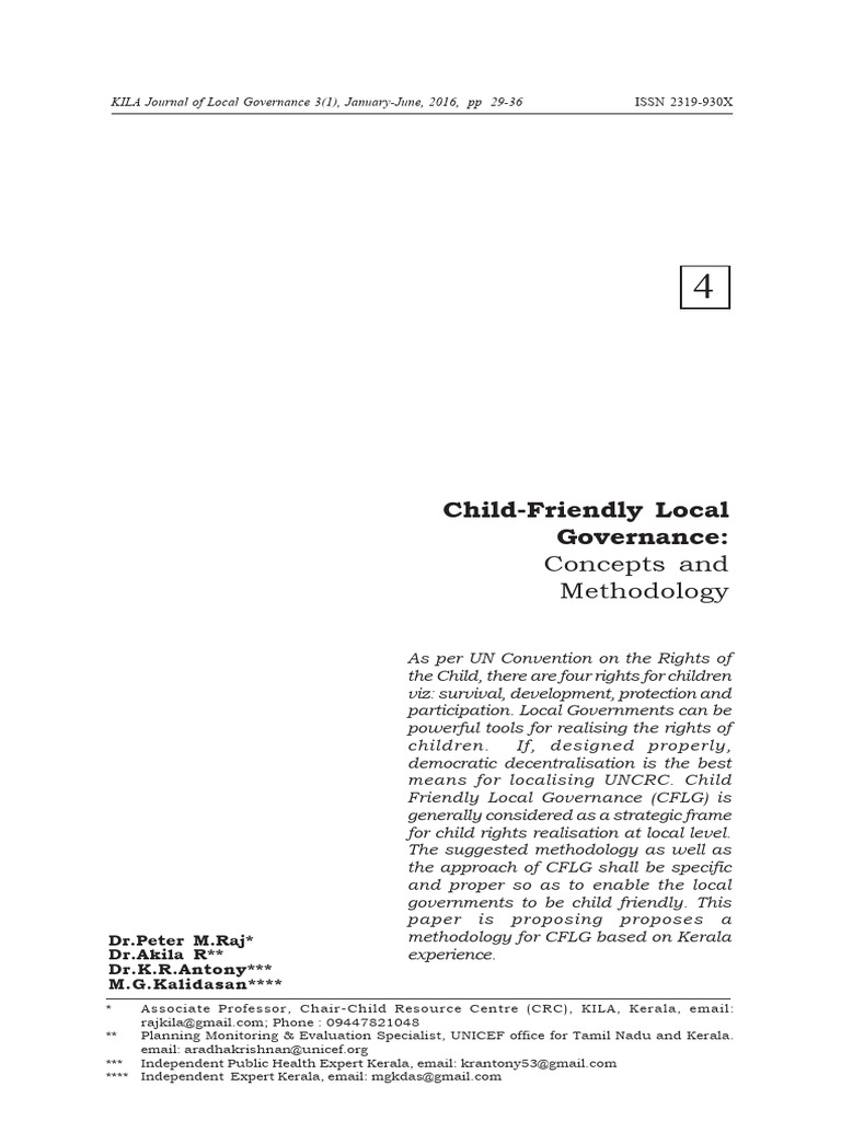Child Friendly Local Governance Concepts | PDF | Governance ...