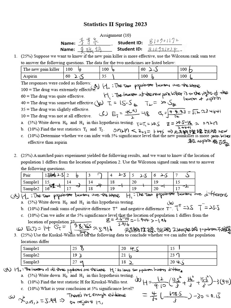 Assignment 10 | PDF | Statistical Significance | Inference