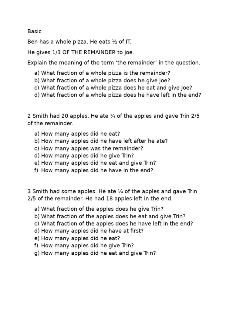 Fraction of Diff Sets Word Problem | PDF