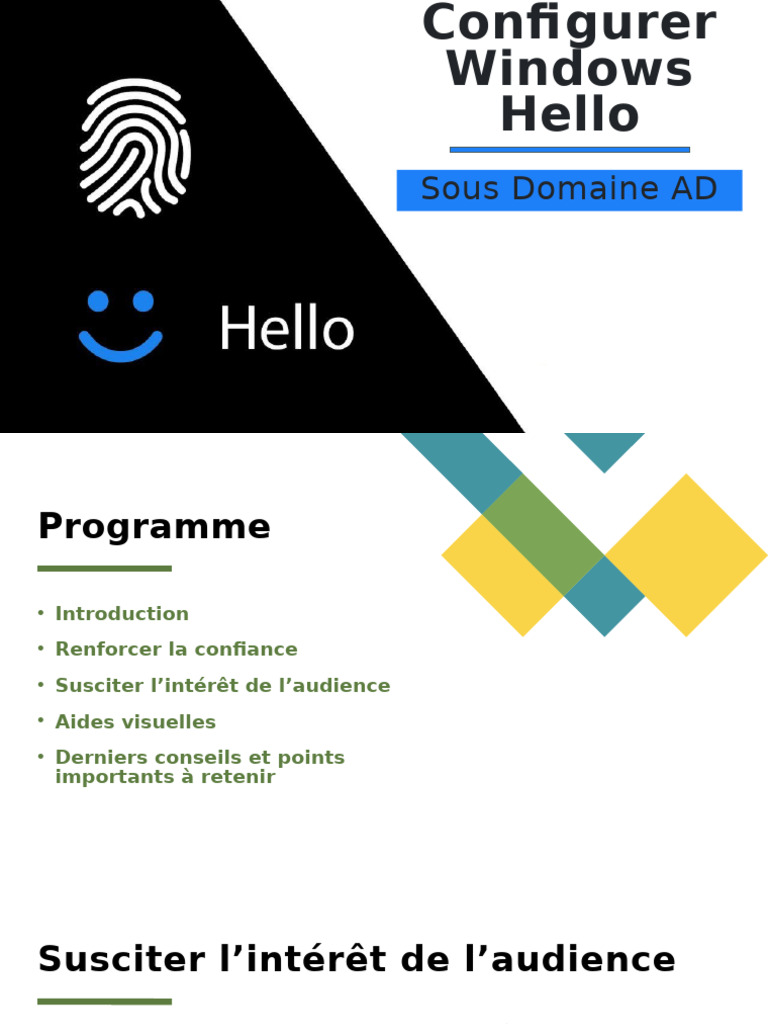 Configurer Windows Hello | PDF