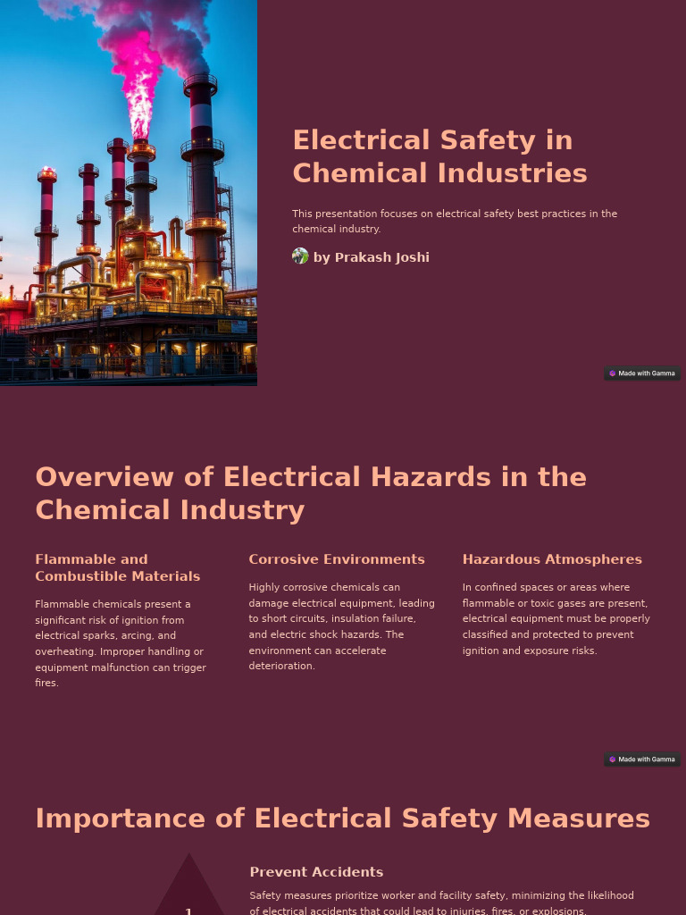 Electrical Safety Best Practices in Chemicals | PDF | Occupational ...