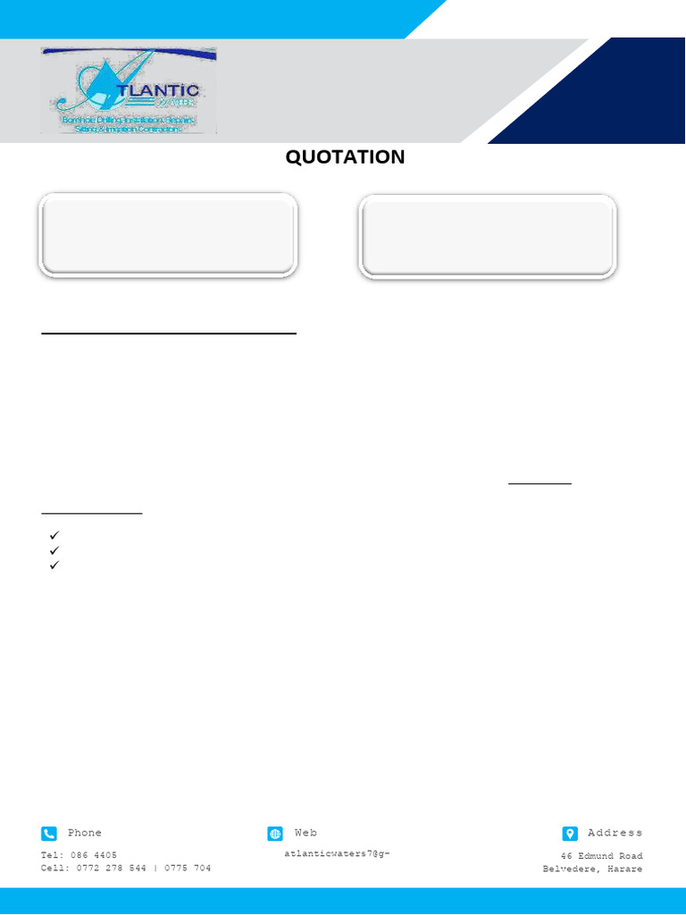 Borehole Drilling Quote | PDF