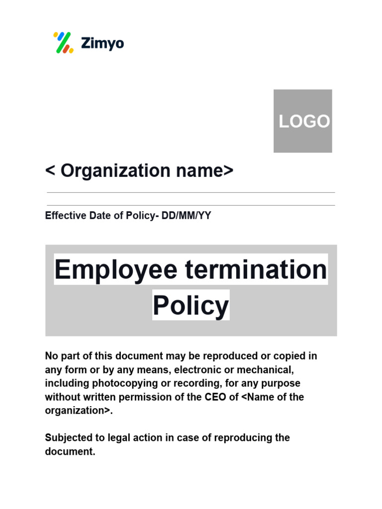 Employee Termination Policy Zimyo | PDF | Layoff | Employment