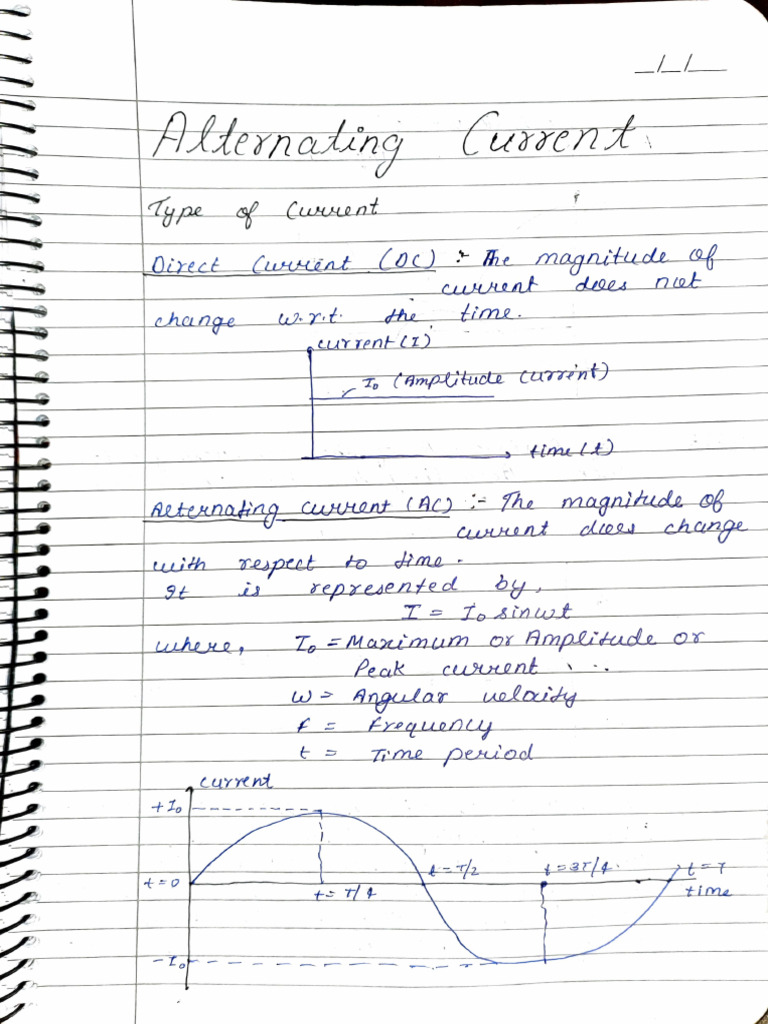 Alternating Current-1 Chapter | PDF