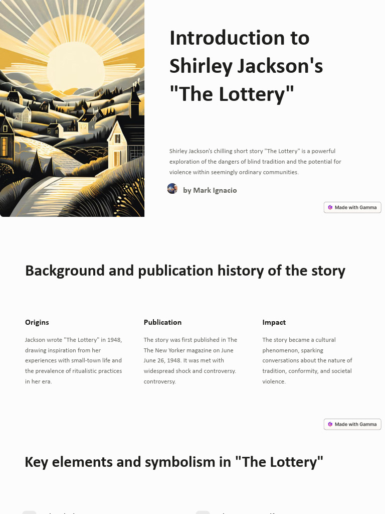 Introduction-to-Shirley-Jacksons-The-Lottery | PDF