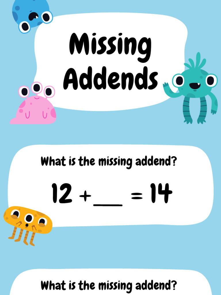 Colorful Fun Math Missing Addends Quiz | PDF
