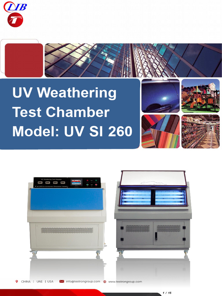 1 - Specification For UV Test Chamber Model UV-SI-260 | PDF | Water ...