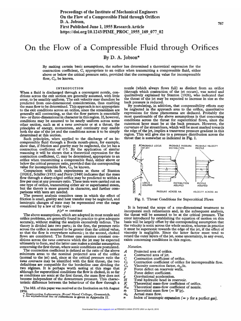 Flujo Fluido Compresible A Traves de Orificio | PDF | Fluid Dynamics | Compressible Flow