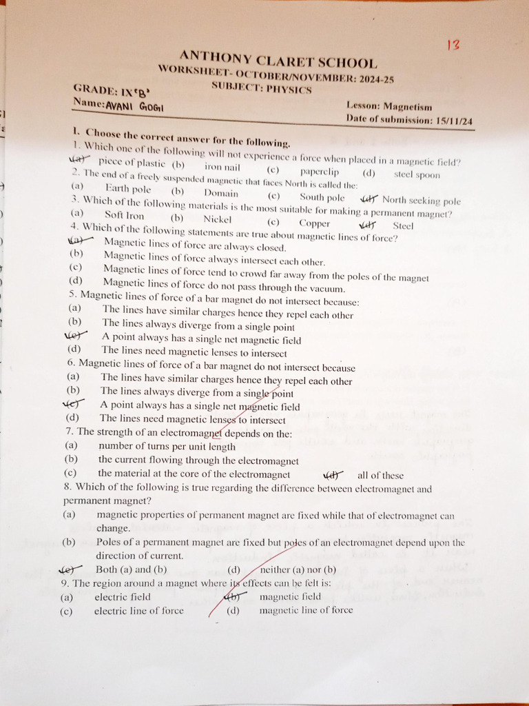 Raja Gambirra Raja Marthanda Physics' | PDF