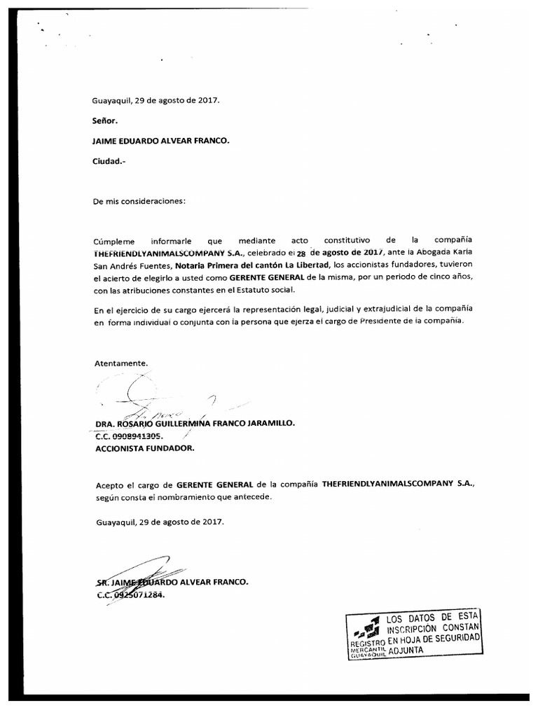 Nombramiento Jaime | PDF