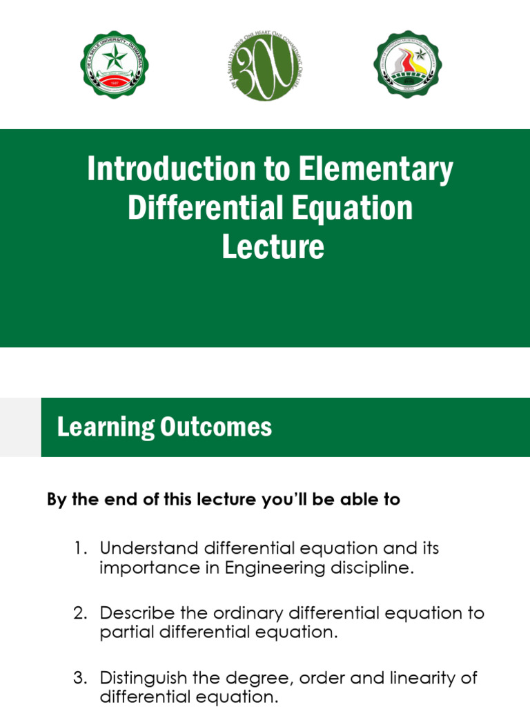 Differential Equation - Introduction - Lecture.2024 | PDF | Nonlinear ...