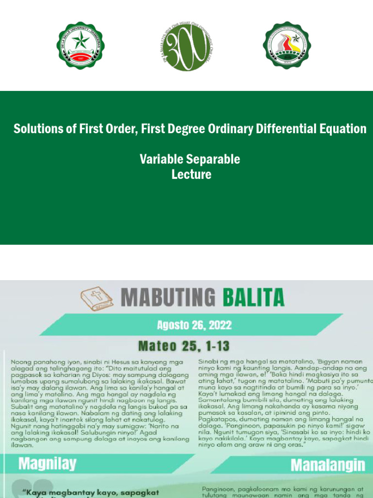 Differential Equation - Variable Separable | PDF | Mathematical ...