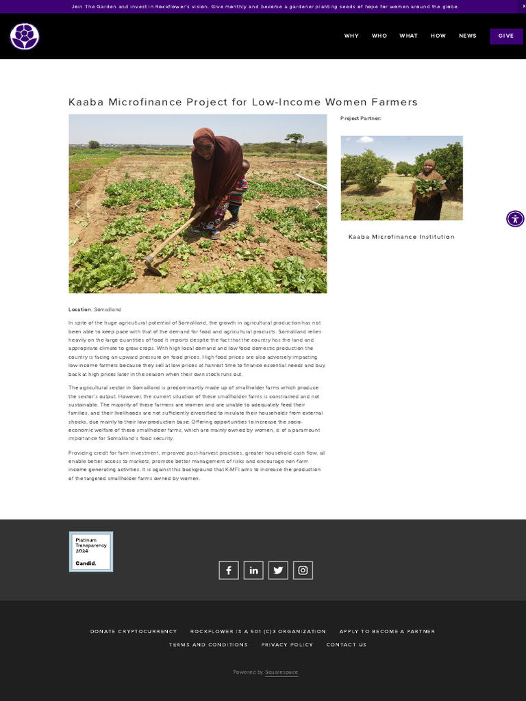 Microfinance Project For Low-Income Women-Farmers - Rockflower | PDF | Smallholding | Agriculture