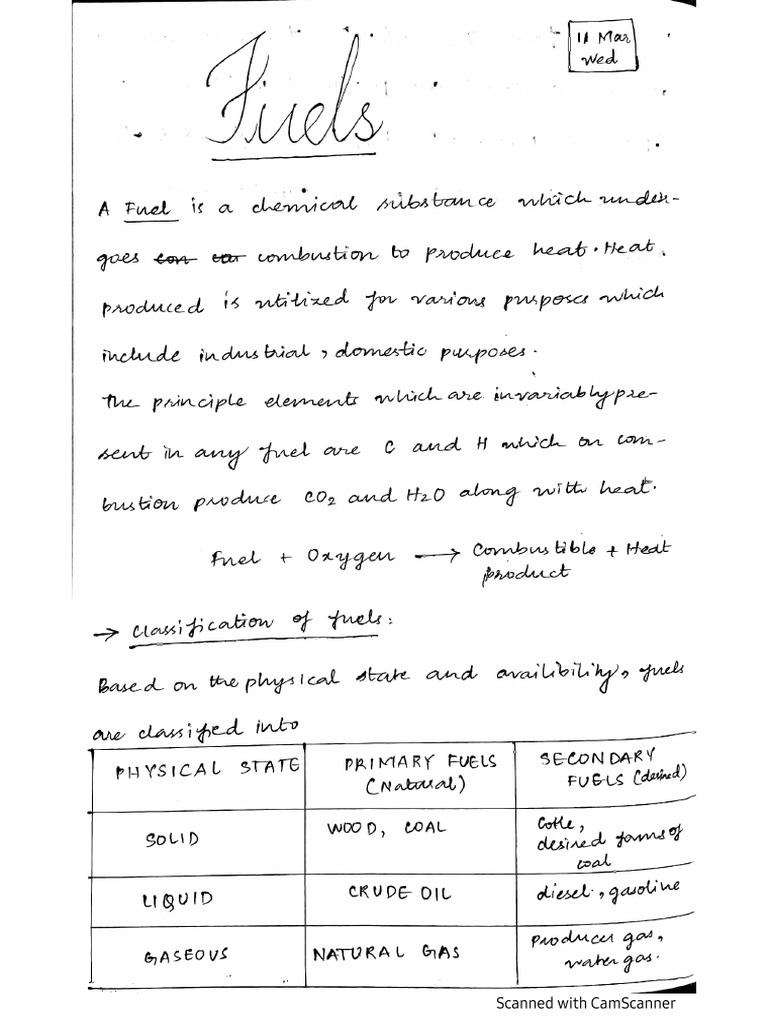 Chemistry Unit 4 Fuels | PDF