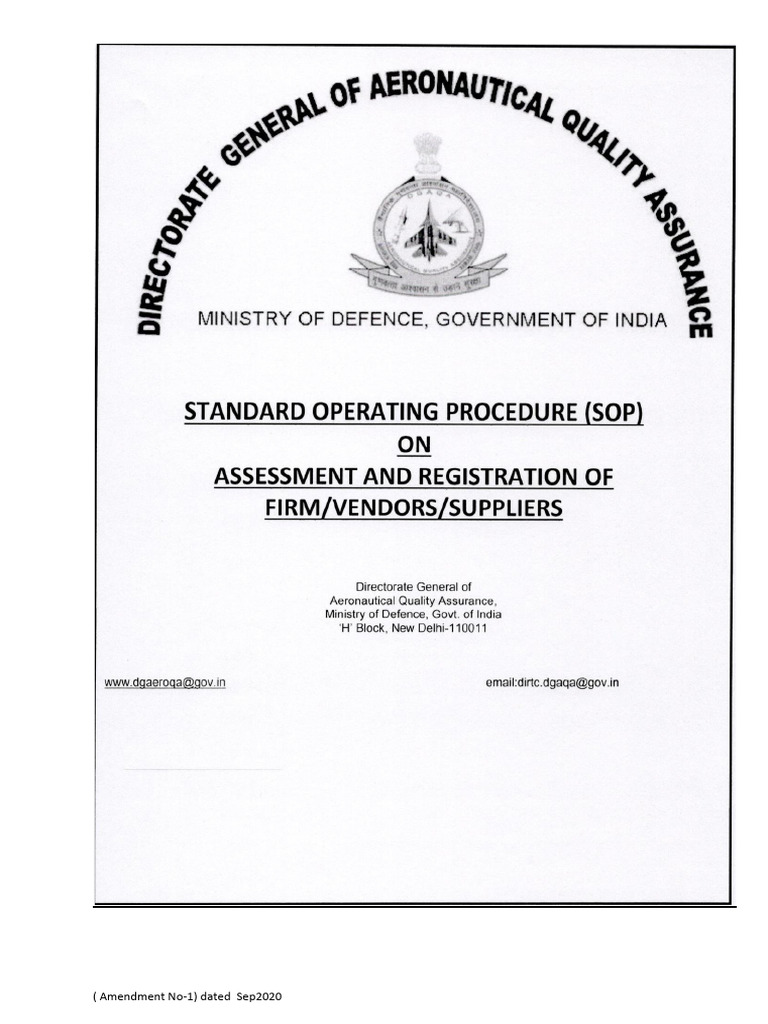 SOP For Assessment and Registration of Firms Vendors Suppliers | PDF | Verification And ...