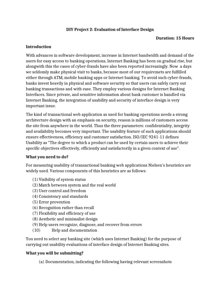 Usability Design DIY Project - 2 | PDF | Usability | User Interface Design