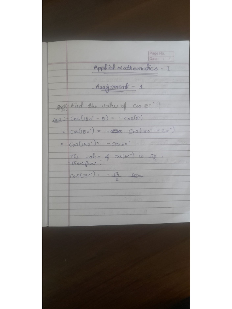 Applied Maths Assignment 1 VIKAS KUMAR | PDF