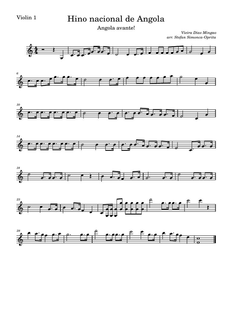 12 - VL I - Angola Avante (Arr. Stefan) - Mingao | PDF