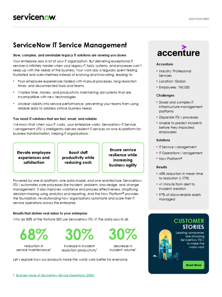 Servicenow 111424 Itsm Overview Brief | PDF | Information Technology | Computing