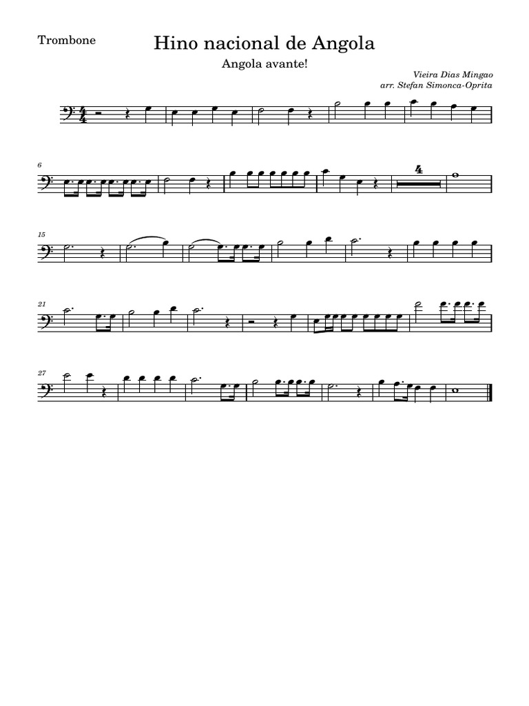 09 - TBN - Angola Avante (Arr. Stefan) - Mingao | PDF
