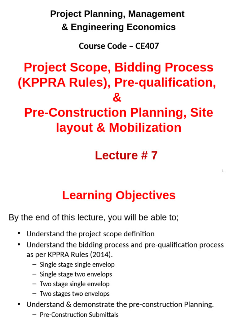 Project Scope and Bidding Process Guide | PDF | Business