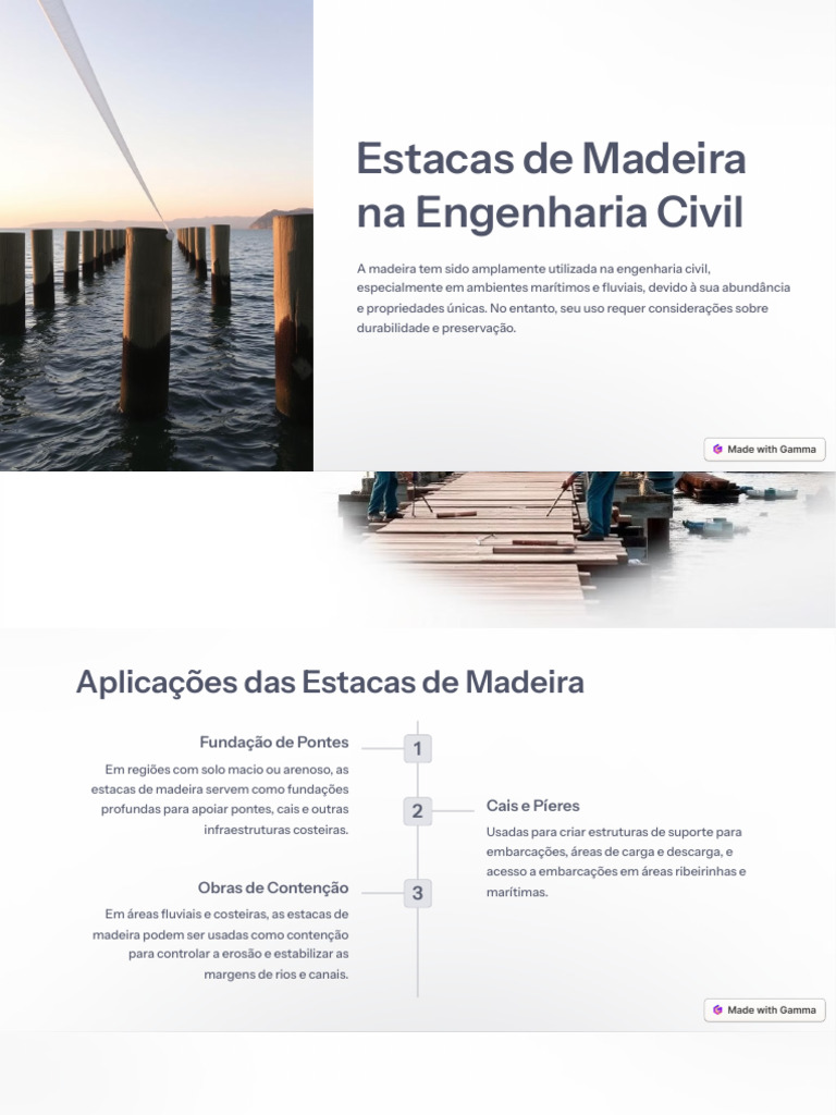 Estacas de Madeira Na Engenharia Civil | PDF | Madeira | Sustentabilidade