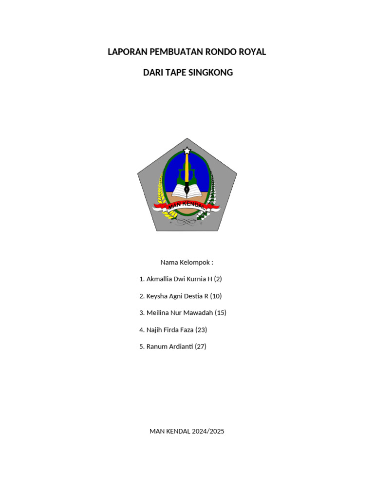 Laporan Pembuat Rondo Royal | PDF
