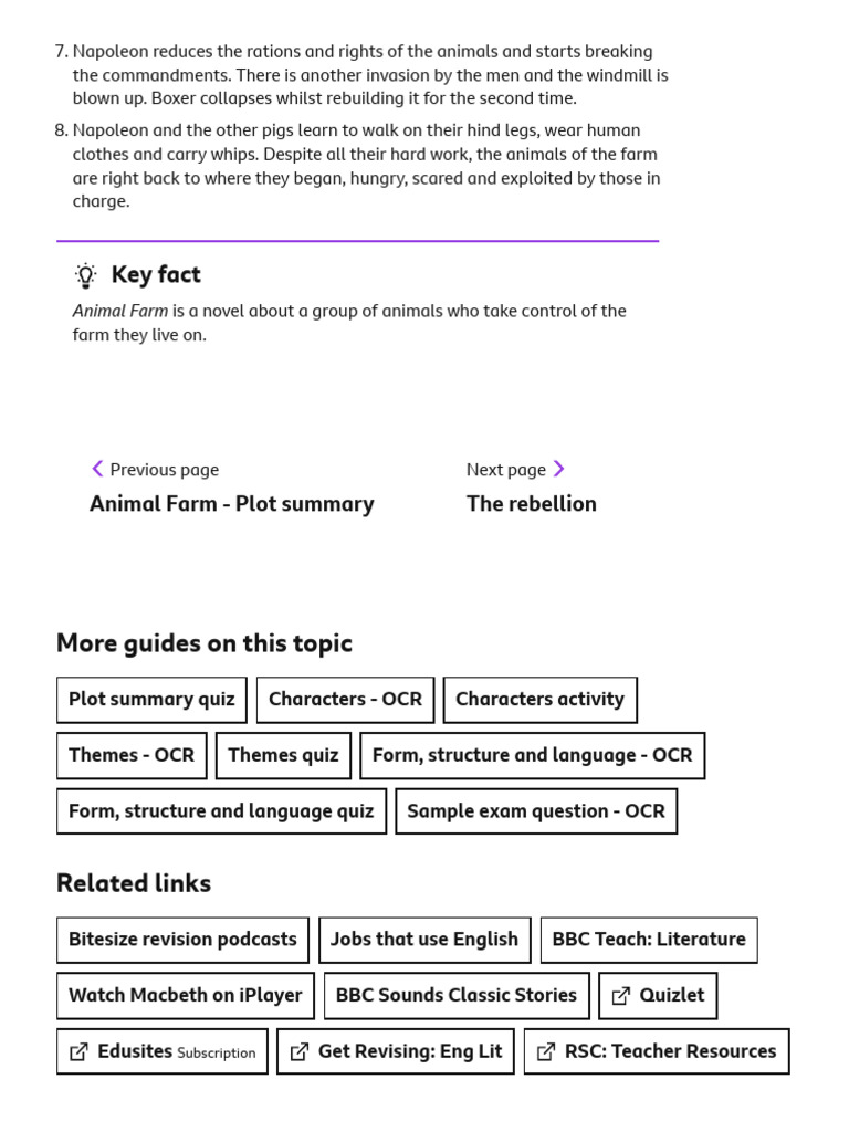 GCSE Animal Farm Revision Guide | PDF