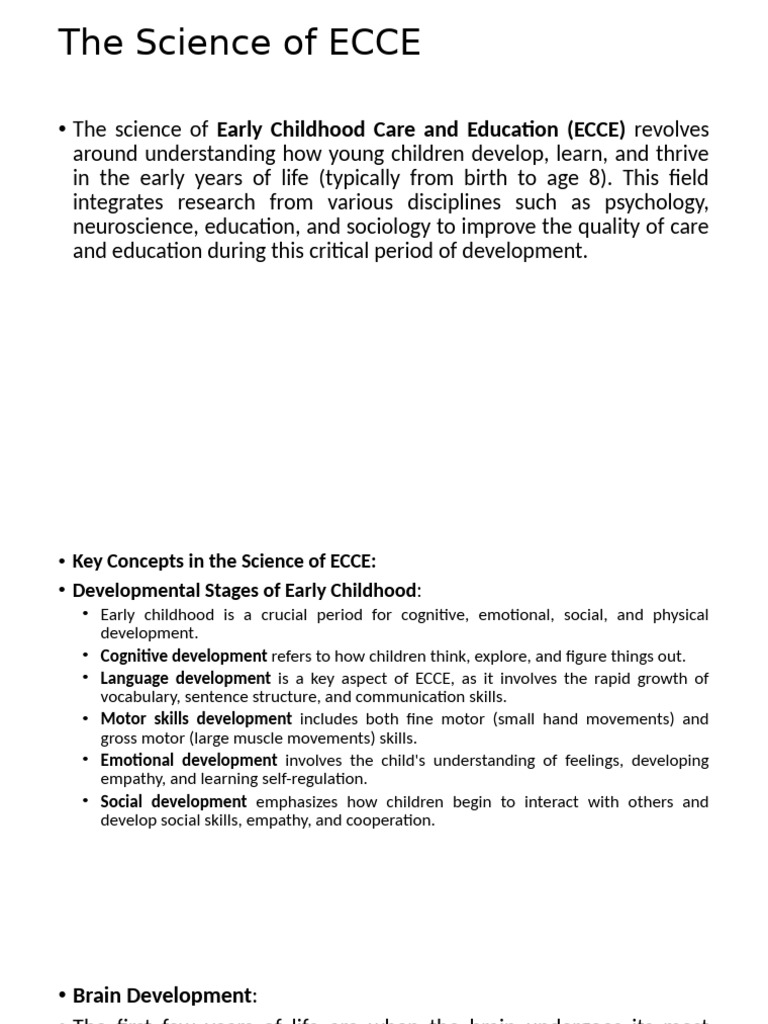 The Science of Ecce Abdy Zid Ecd Bsw Early Child Hood Presentation (2 ...