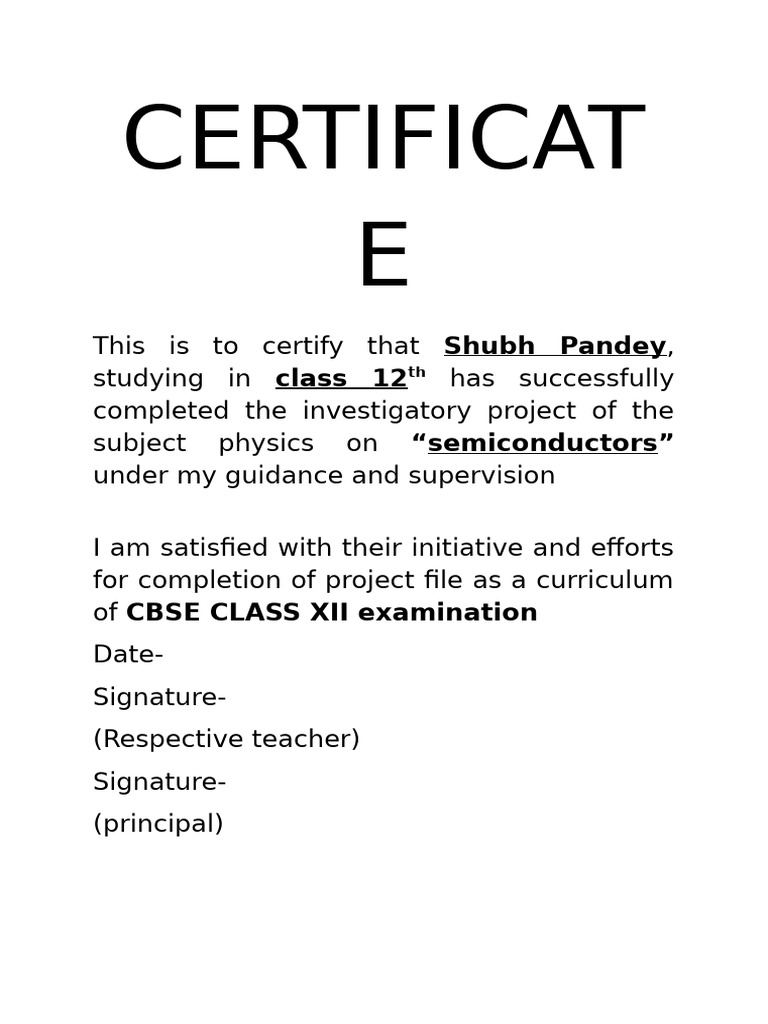 Investigatory Project Biology Class 12 | PDF | Semiconductors | Doping ...