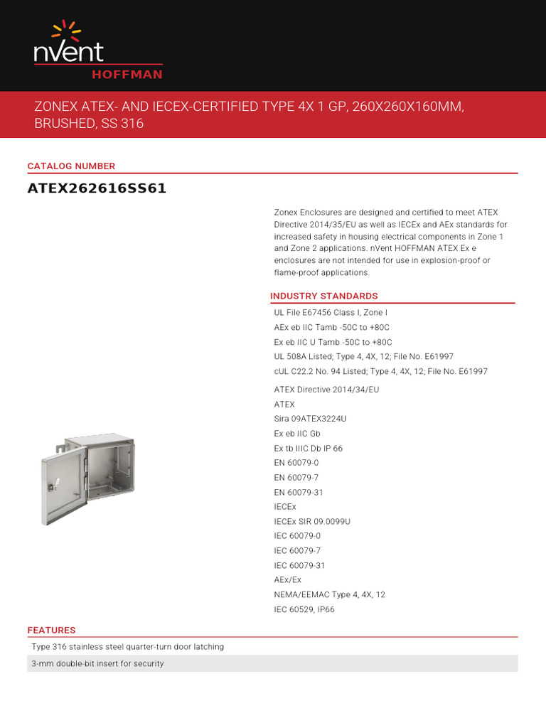 ATEX IECEx Certified 4X Enclosure 260mm | PDF