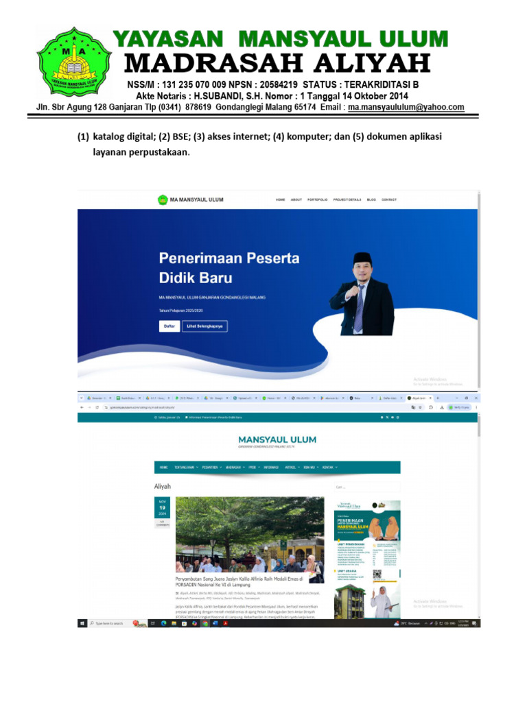 Layanan Perpustakaan MA | PDF