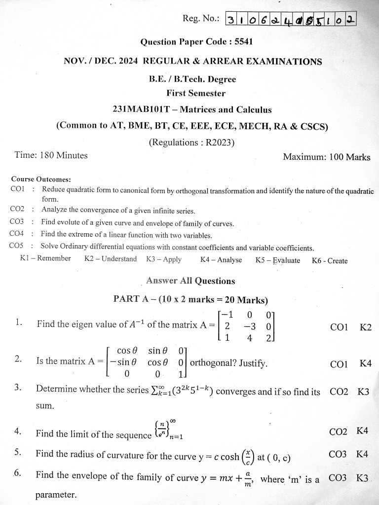 Eec Sem - Question - Paper Setb 2024 25 | PDF